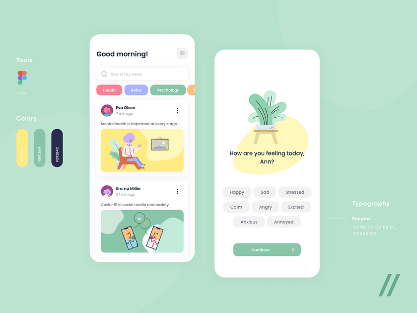 Mood Diary App by Purrweb UI/UX Agency on Dribbble