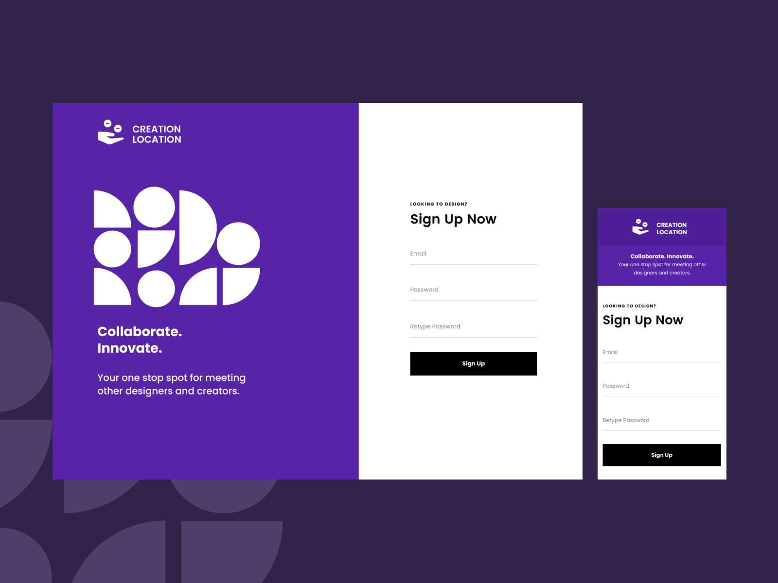 Sign Up Landing Page- Collaboration and Design by Jacob Lewis on Dribbble