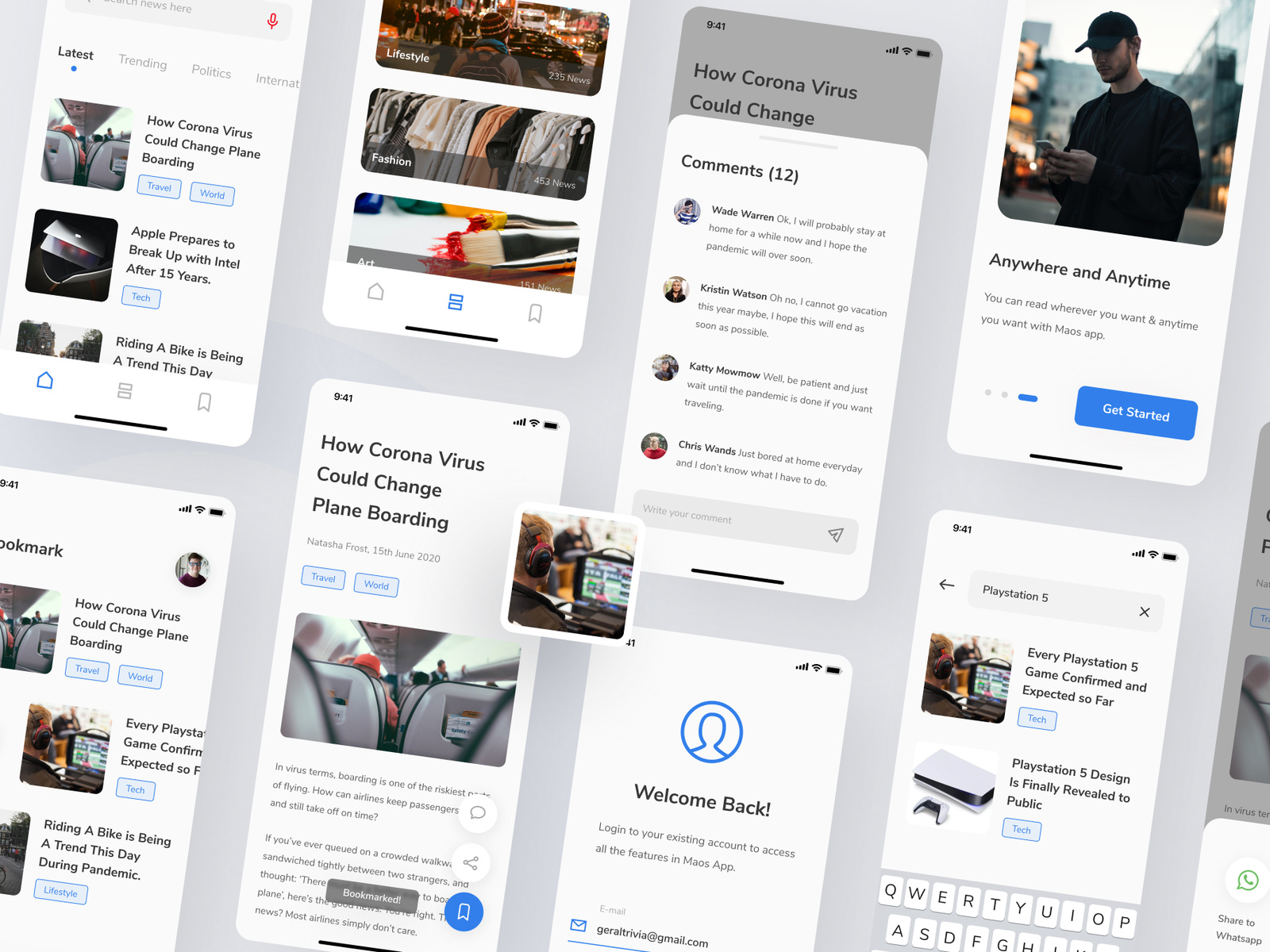 Maos - News and Reader App UI Kit by Qrelab on Dribbble