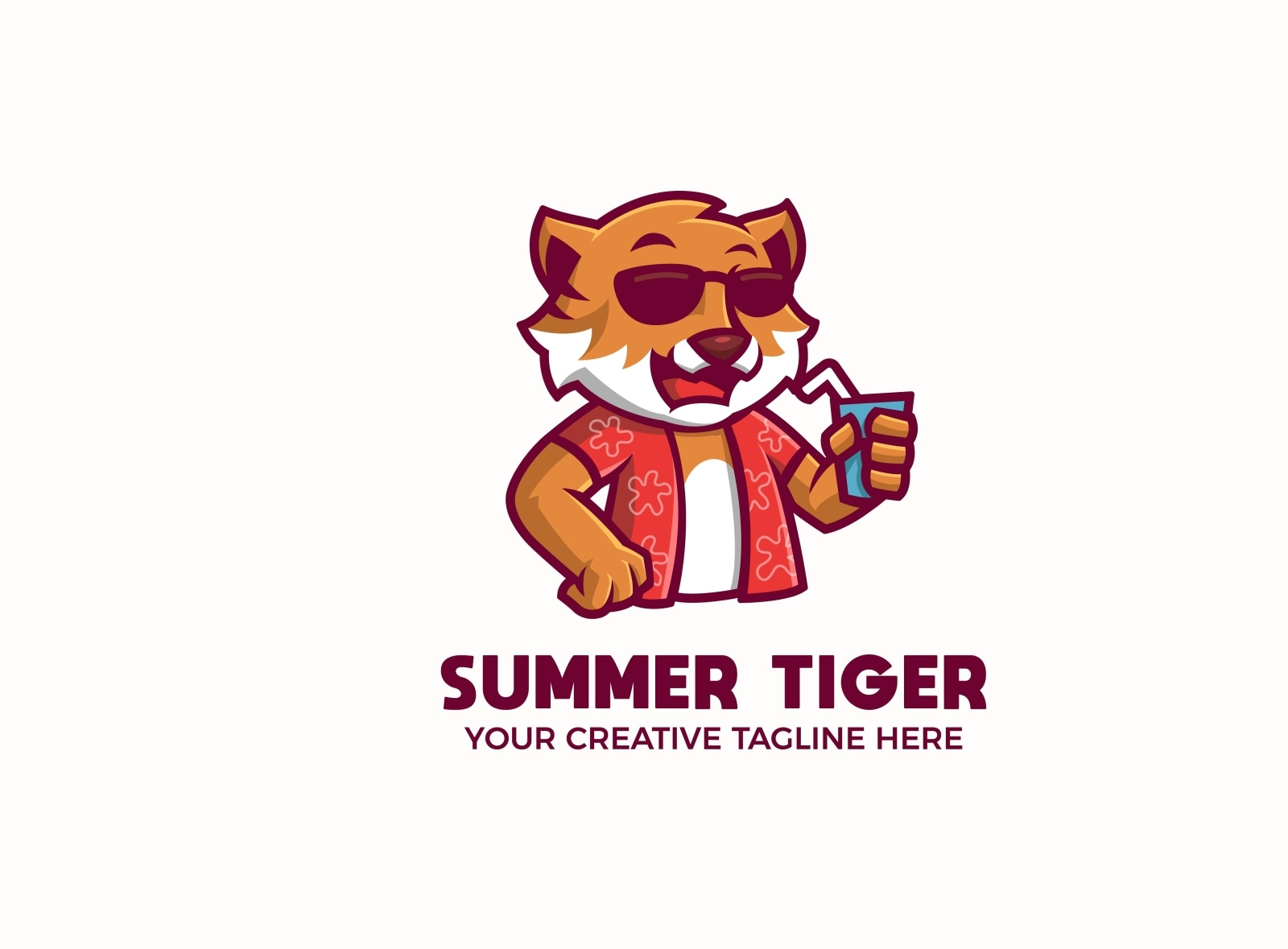Summer Tiger Mascot Logo by MightyFire on Dribbble