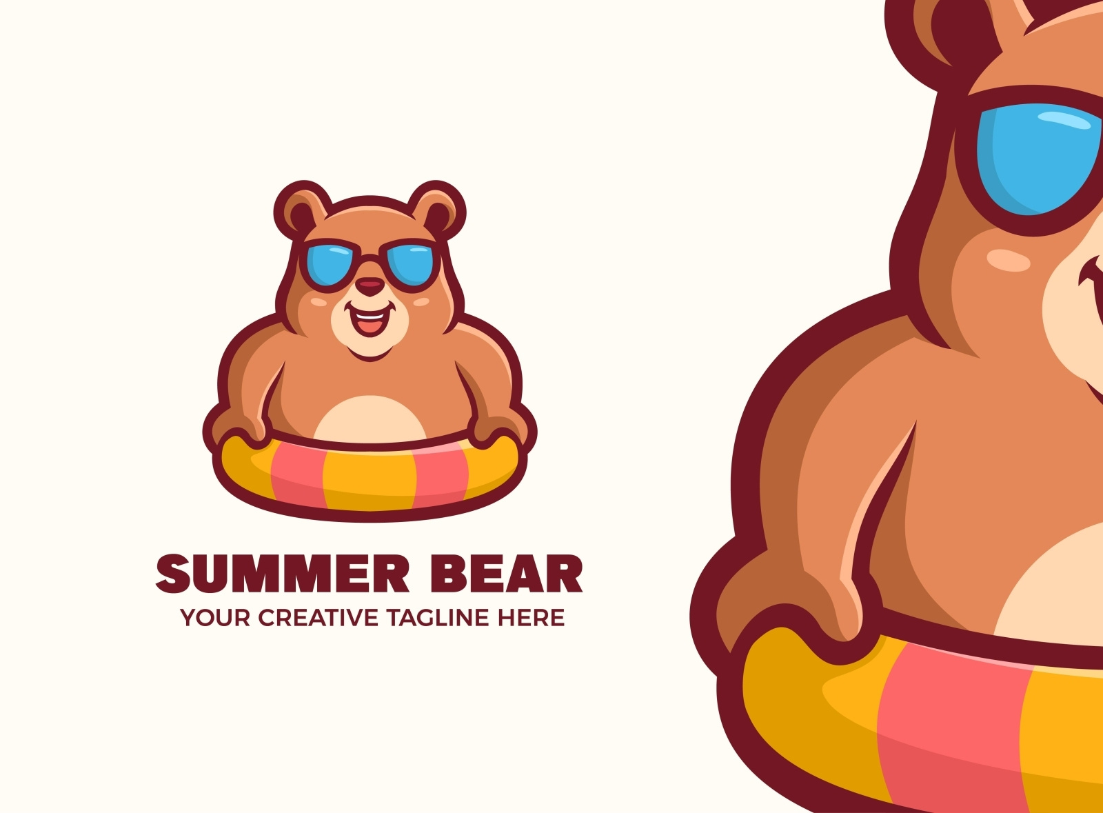 Summer Bear Mascot Logo by MightyFire on Dribbble