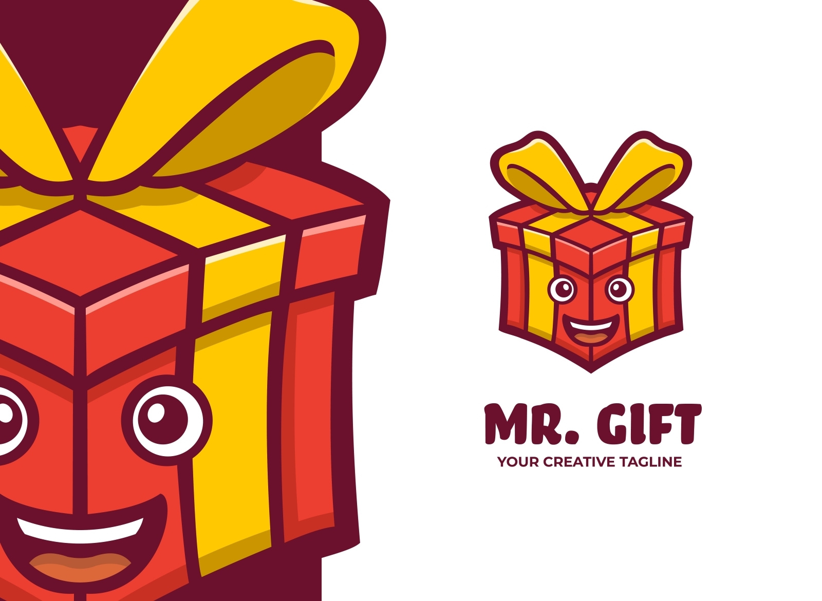 Gift Box Mascot Logo by MightyFire on Dribbble