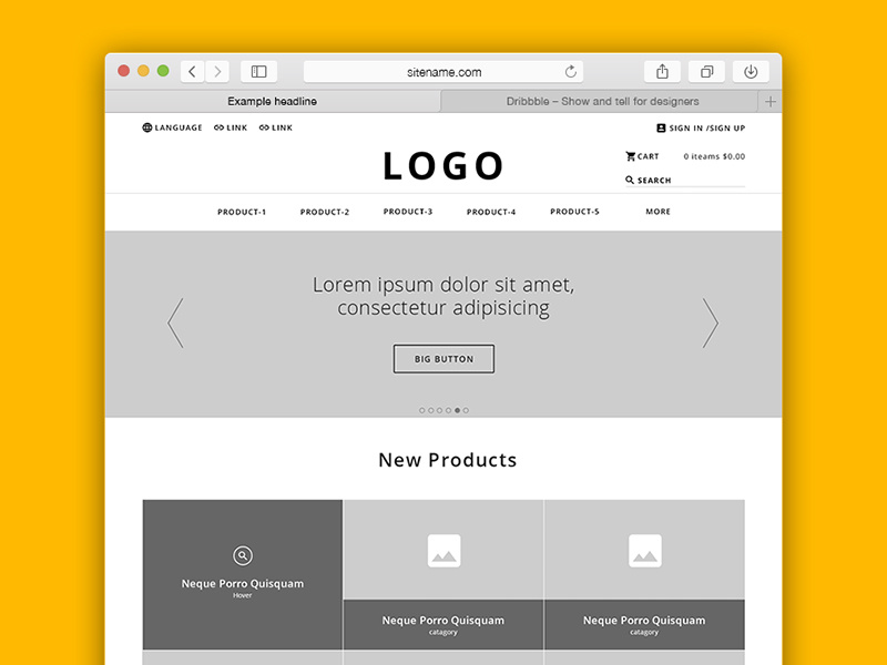 E Commerce Web Wireframe by Brijesh Maganbhai Babariya on Dribbble