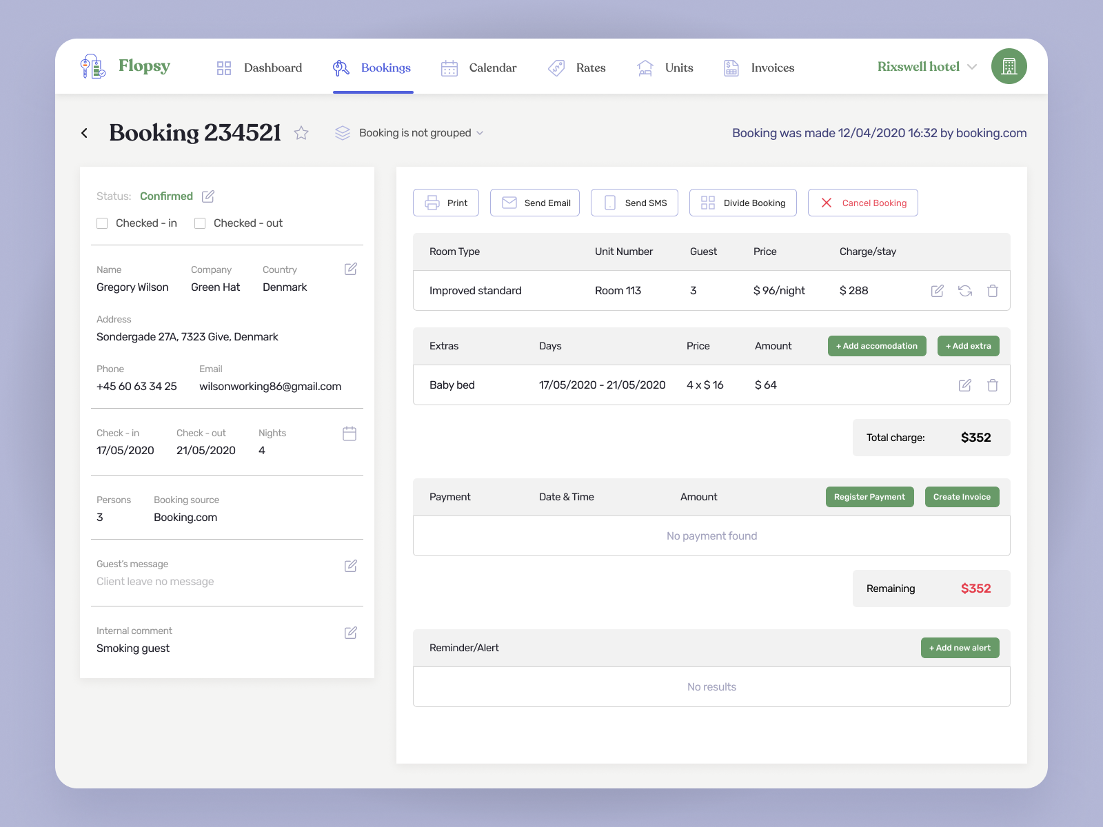 Flopsy: Booking Screen for Hospitality Property Management by Antoni ...