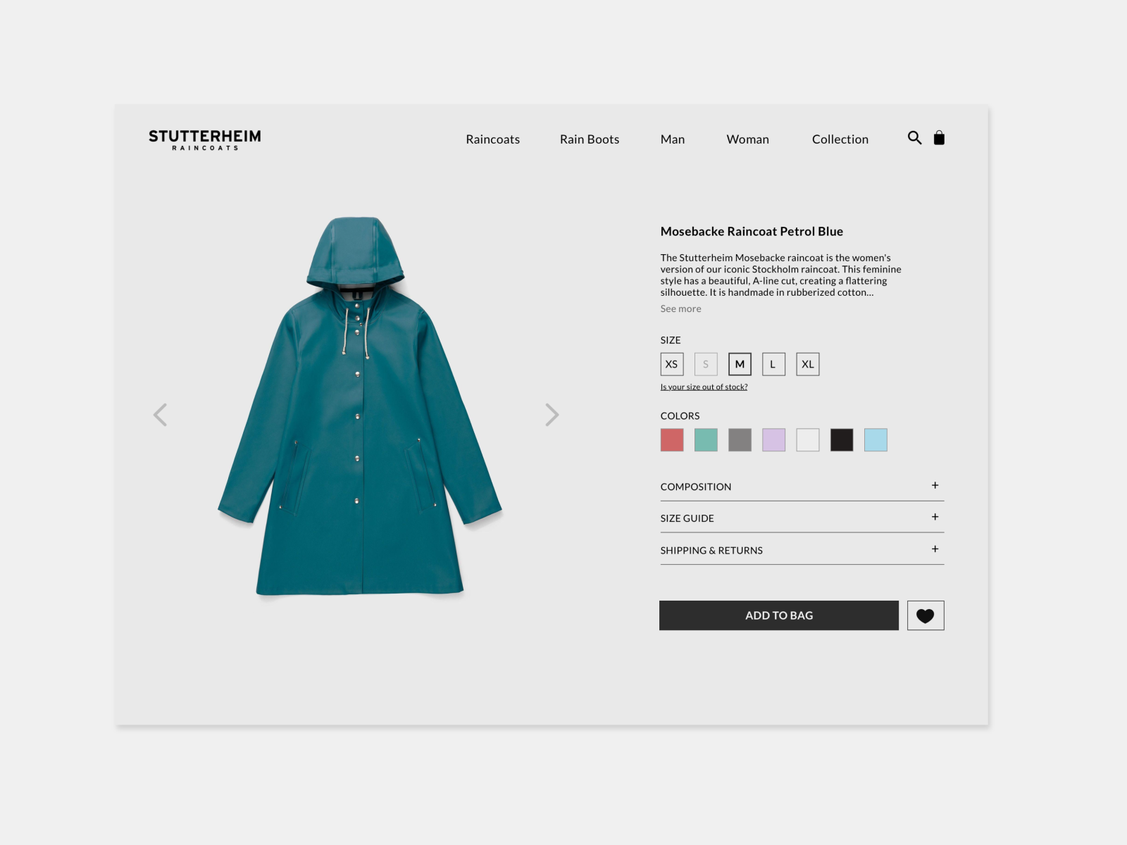 Daily UI - E-commerce item by Leonor Castro Lopes on Dribbble