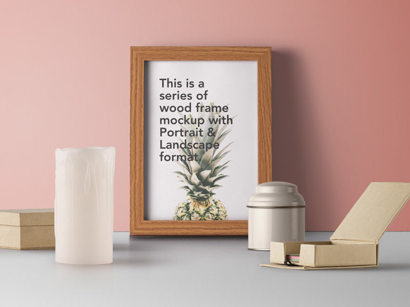 Free Psd Wood Frame Mockup by Pixeden on Dribbble