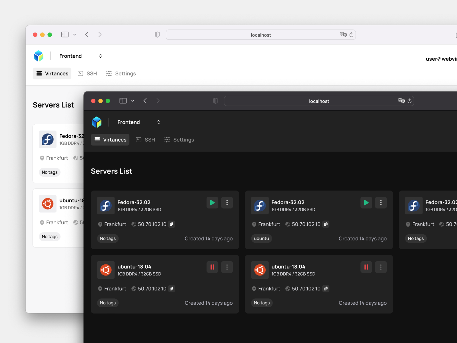 Web Virtual Cloud — Servers List by Roman Slonov on Dribbble