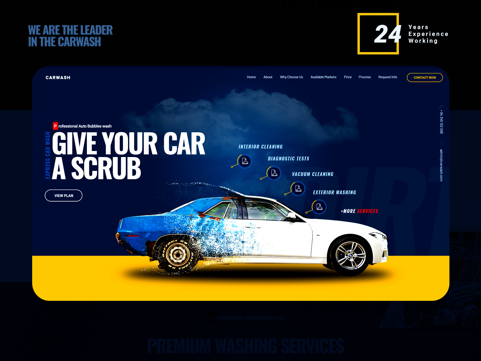 Car wash website by Reba basu on Dribbble