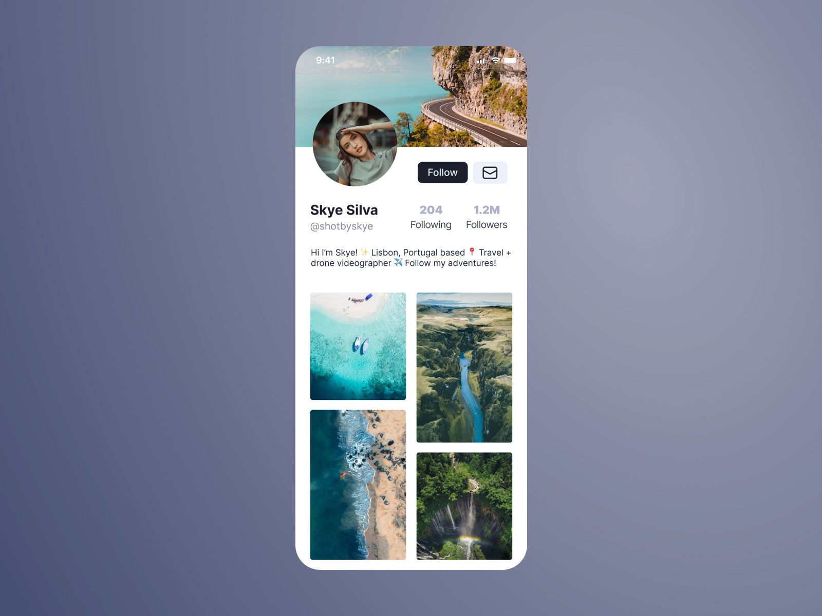 User Profile Page for a Concept Social Media App by Bianca Russo on ...