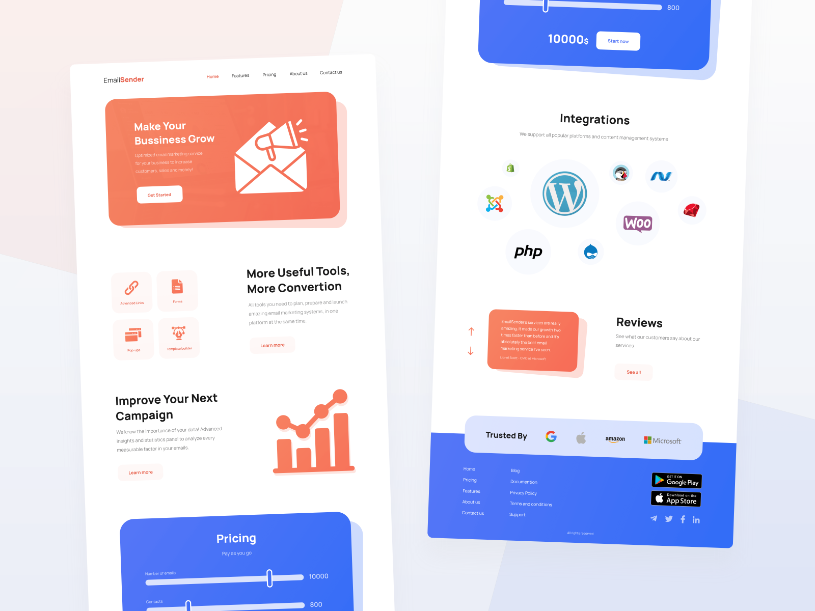 Email Marketing Website UI Design by Sobhan Aghasi Zadeh on Dribbble