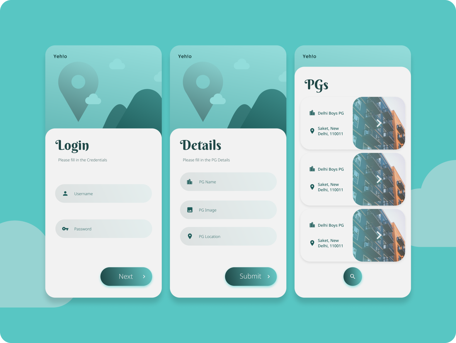 Simple PG Rental Service App Login UI by Abhay Maurya on Dribbble