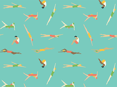 Swimmers pattern by Elle Tse on Dribbble