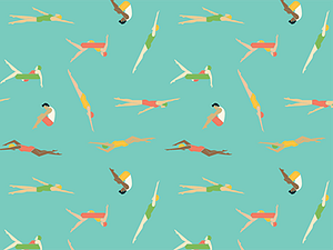 Swimmers pattern by Elle Tse on Dribbble