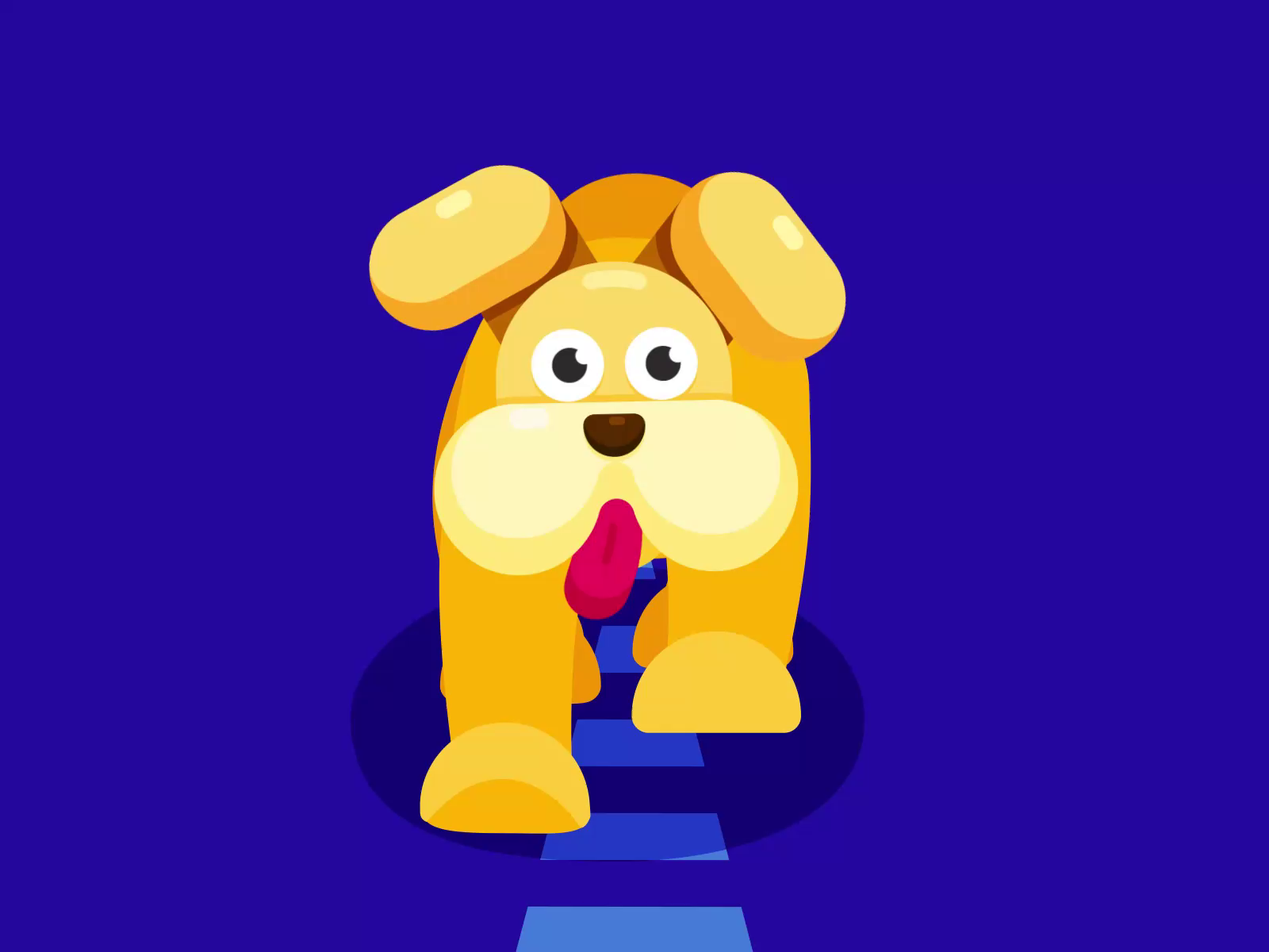Dog walk cycle Front View by Purple Pie Studios on Dribbble