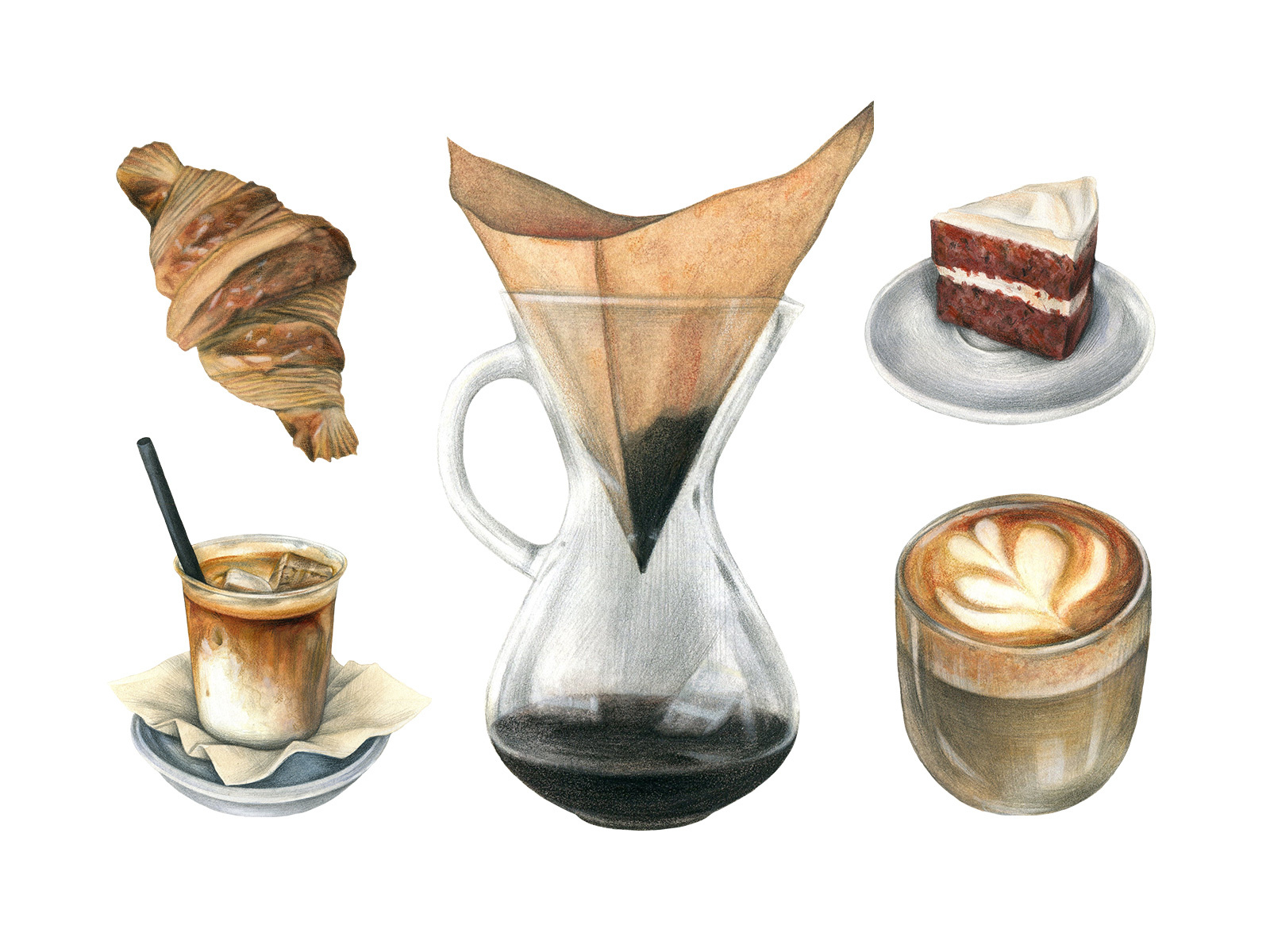 Specialty Coffee Watercolor Set by Pixelbuddha on Dribbble