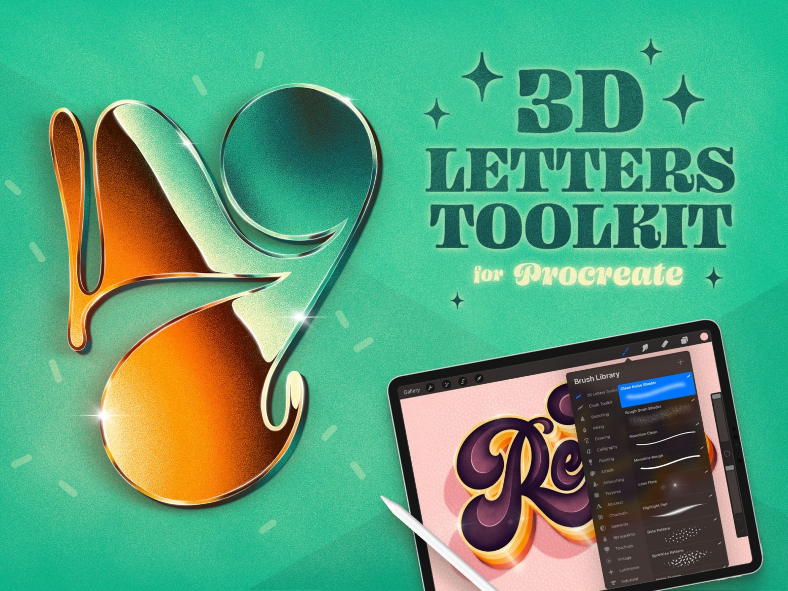 3D Letters Procreate Brushes By Pixelbuddha On Dribbble