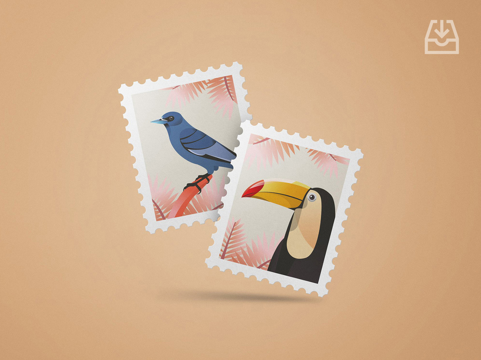 Rectangular Stamp Mockup Scene by Pixelbuddha on Dribbble