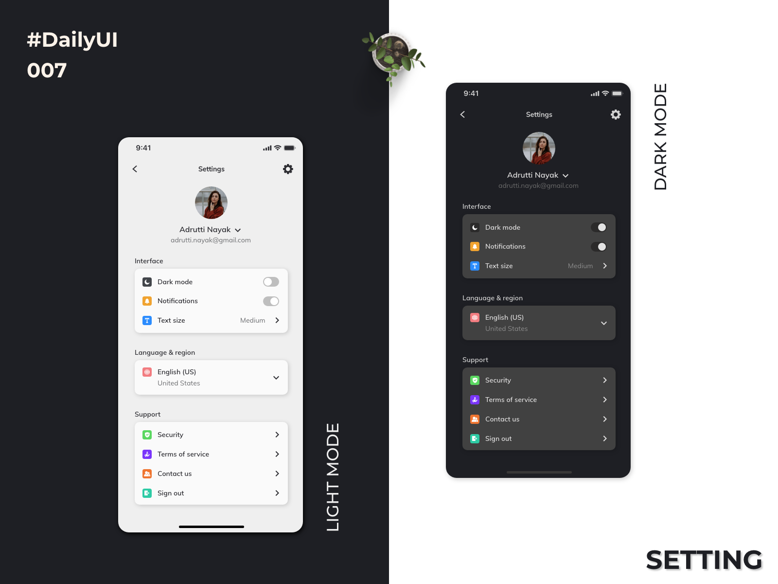 #DailyUi #007 : Setting up page by Adrutti Nayak on Dribbble