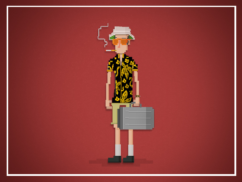 Hunter S Thompson Pixel art by Steve Bridger on Dribbble