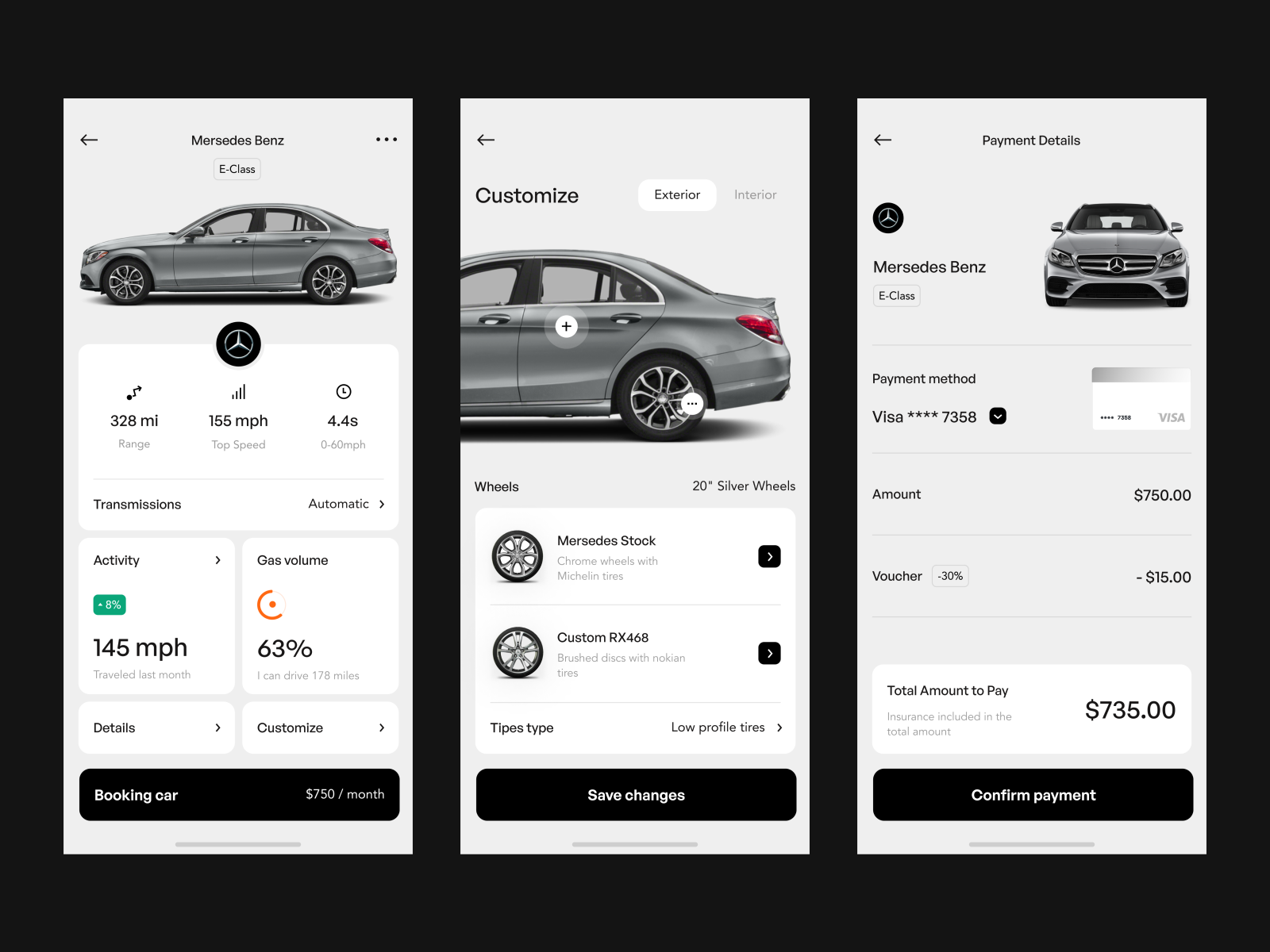 Application. Rental Car by Artem Kovalenko for Glow - UI/UX Design ...