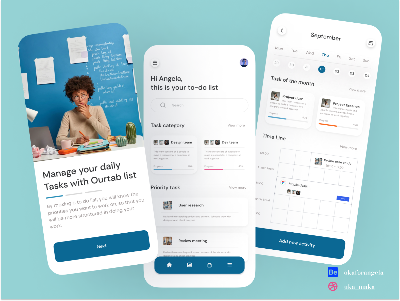 Daily UI challenge #01- To do list by Okafor Angela on Dribbble