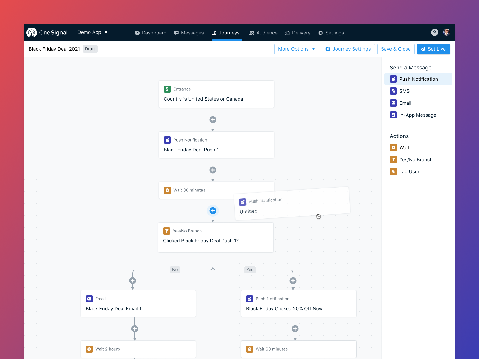 OneSignal Message Journey Builder by Lee Munroe for OneSignal on Dribbble