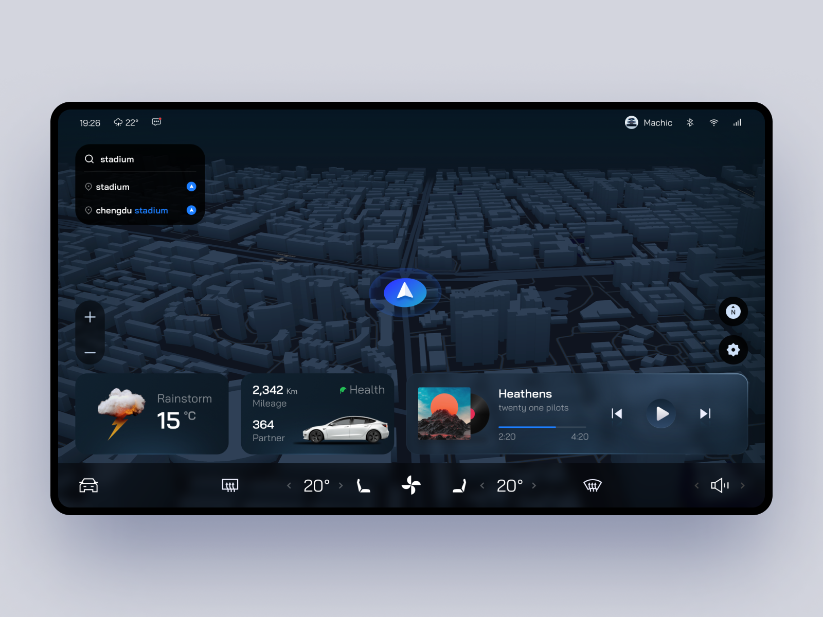 Car navigation interface-HMI by ARUI on Dribbble