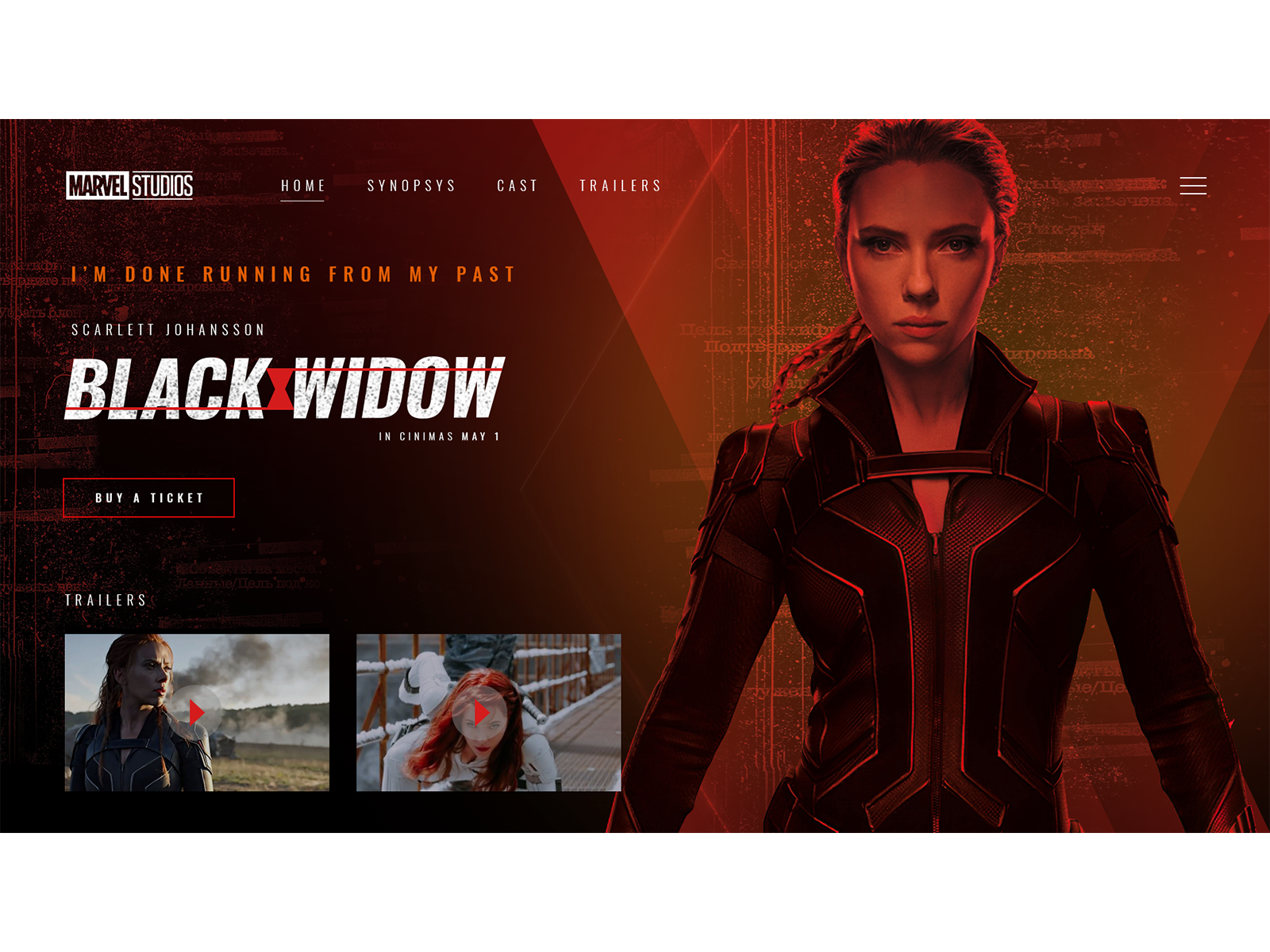 Black Widow Landing Page by Valeria Snitchenko on Dribbble