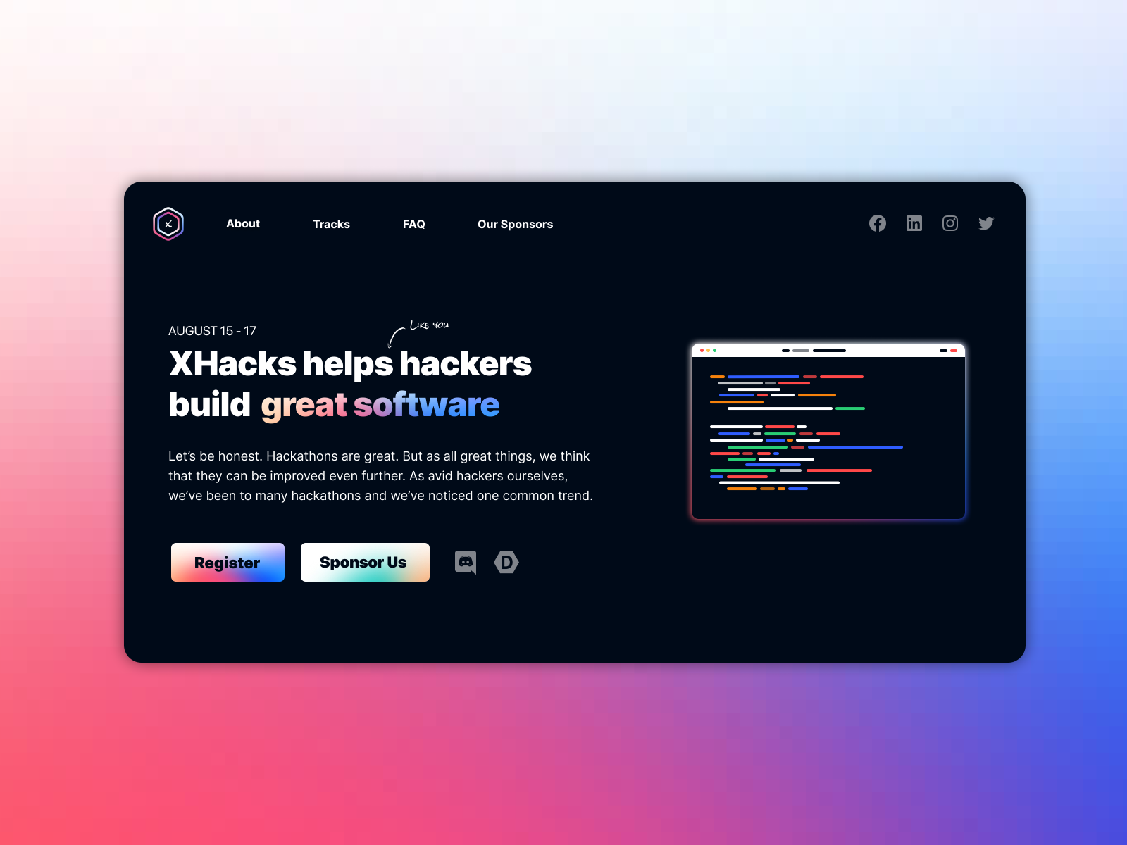 Hackathon Landing Page by Harshith Latchupatula on Dribbble