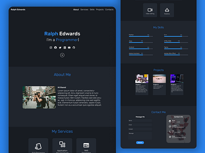Personal Portfolio Website Design | Dark by Kritik Bangera on Dribbble