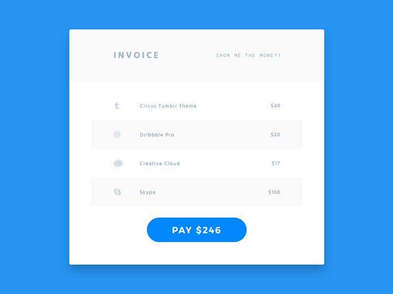 Invoice UI 046 by Jan Kuźmicki on Dribbble
