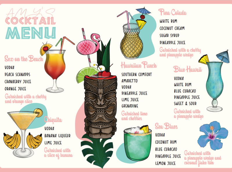 Cocktail menu by Natalie Rickman on Dribbble