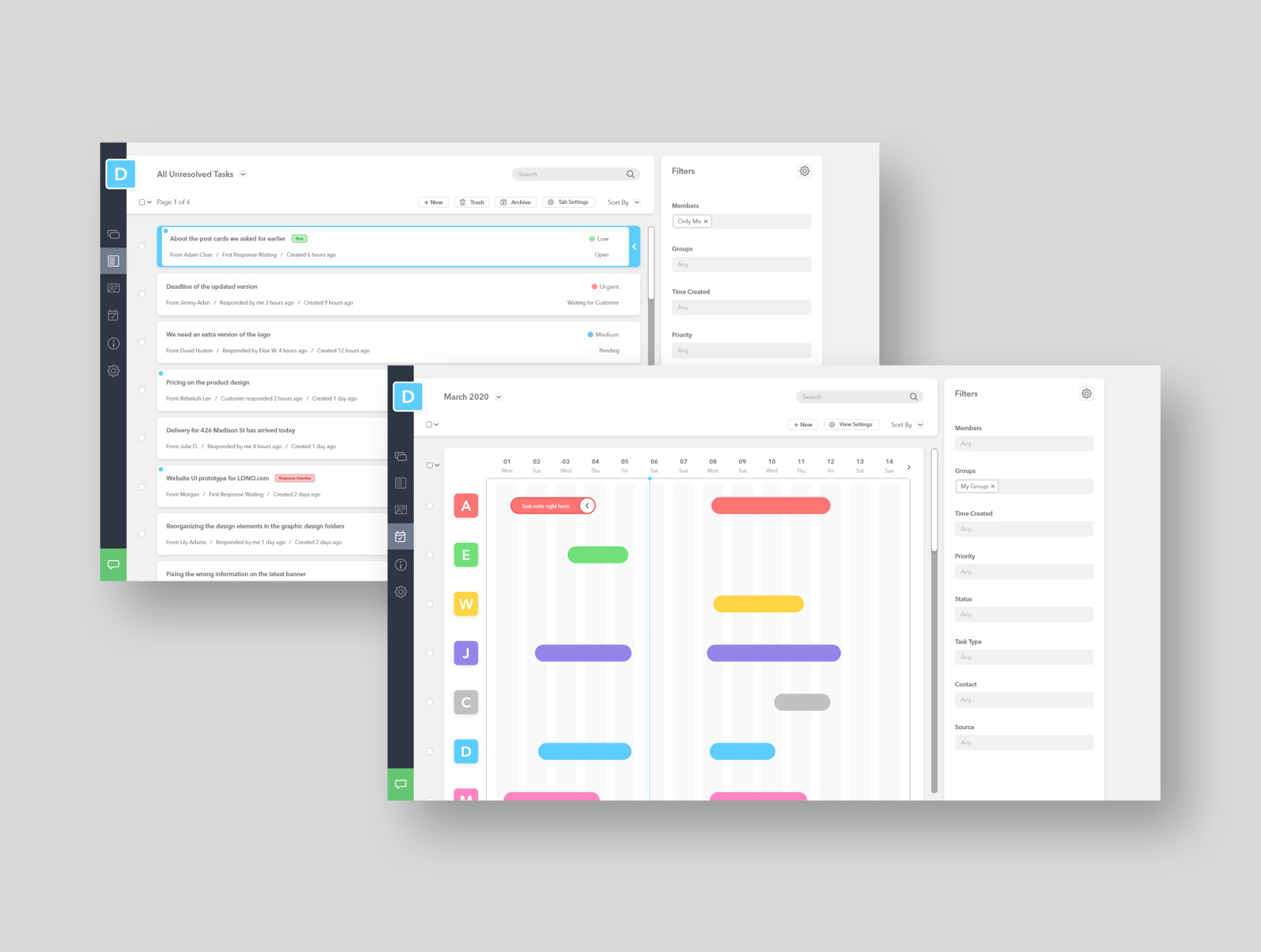 UI Design for Task Management Site (Light Mode) by Desmond Chen on Dribbble