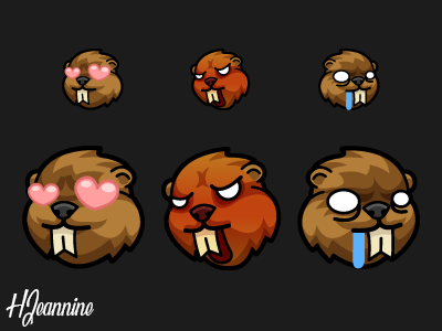 Beaver Emotes by Heather Sancen on Dribbble