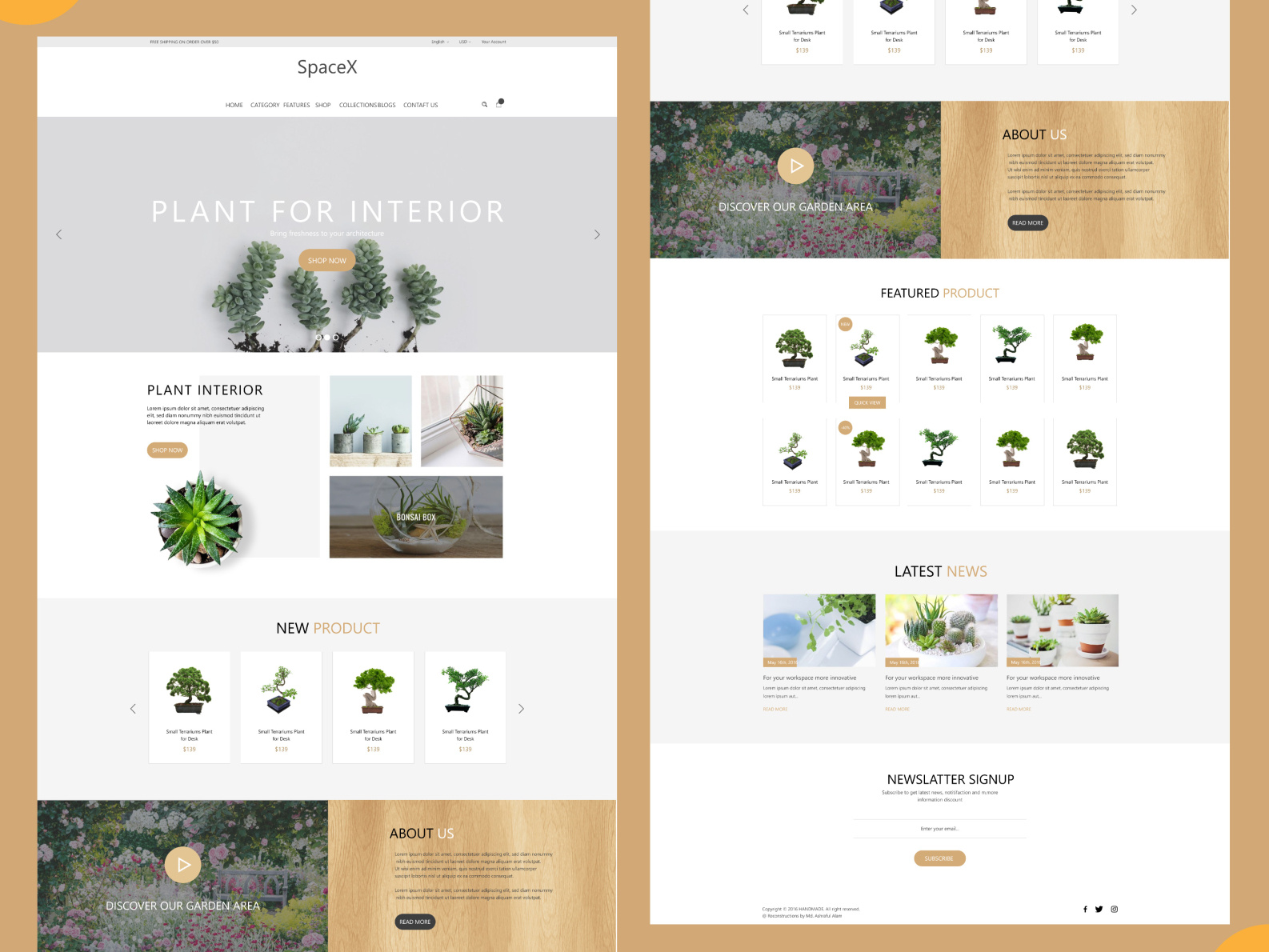 Online Bonsai Tree Web Page Template by Md. Ashraful Alam on Dribbble