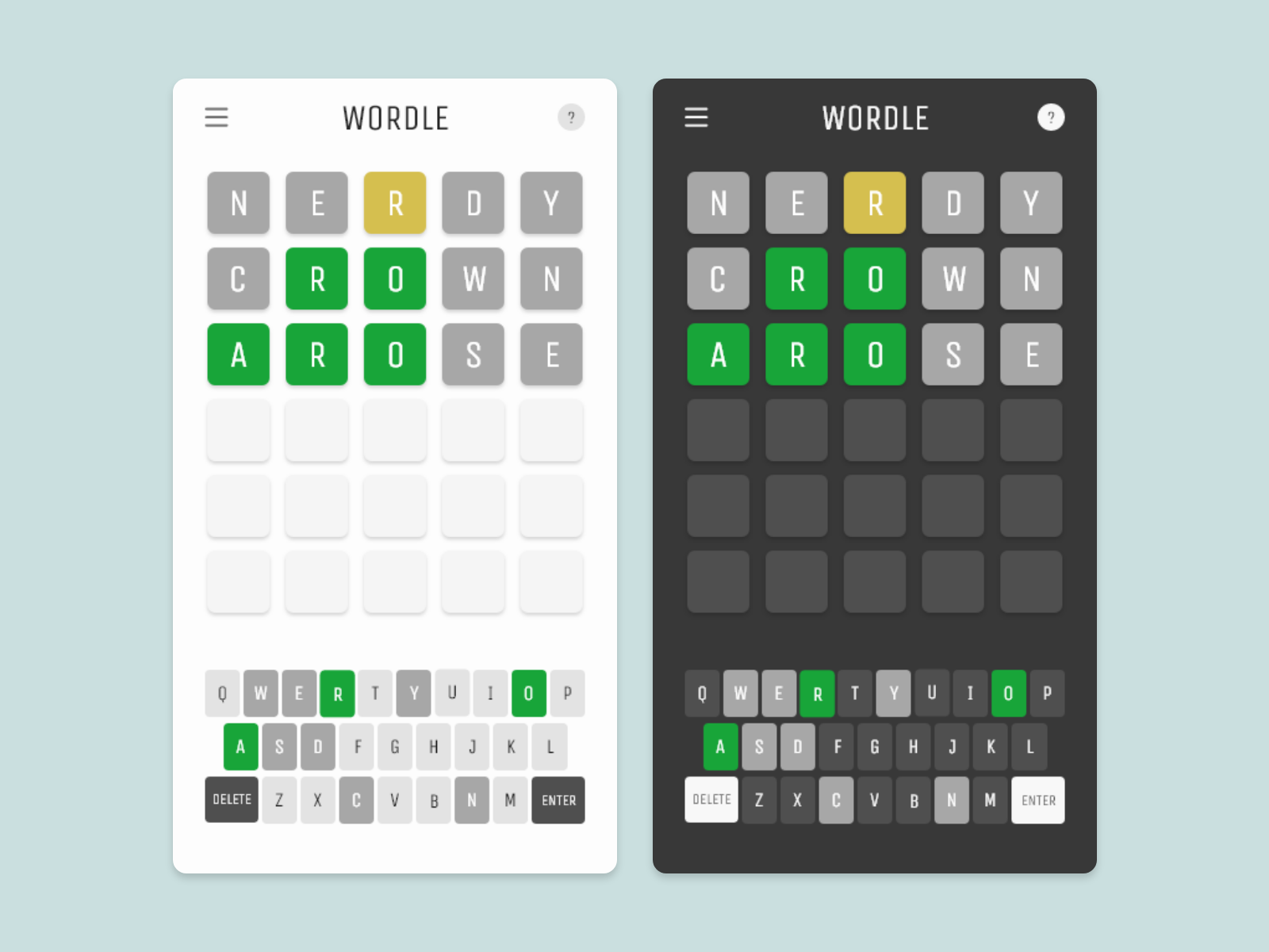 Redesign the UI/UX of Wordle. by Zornitsa Gaydarova on Dribbble