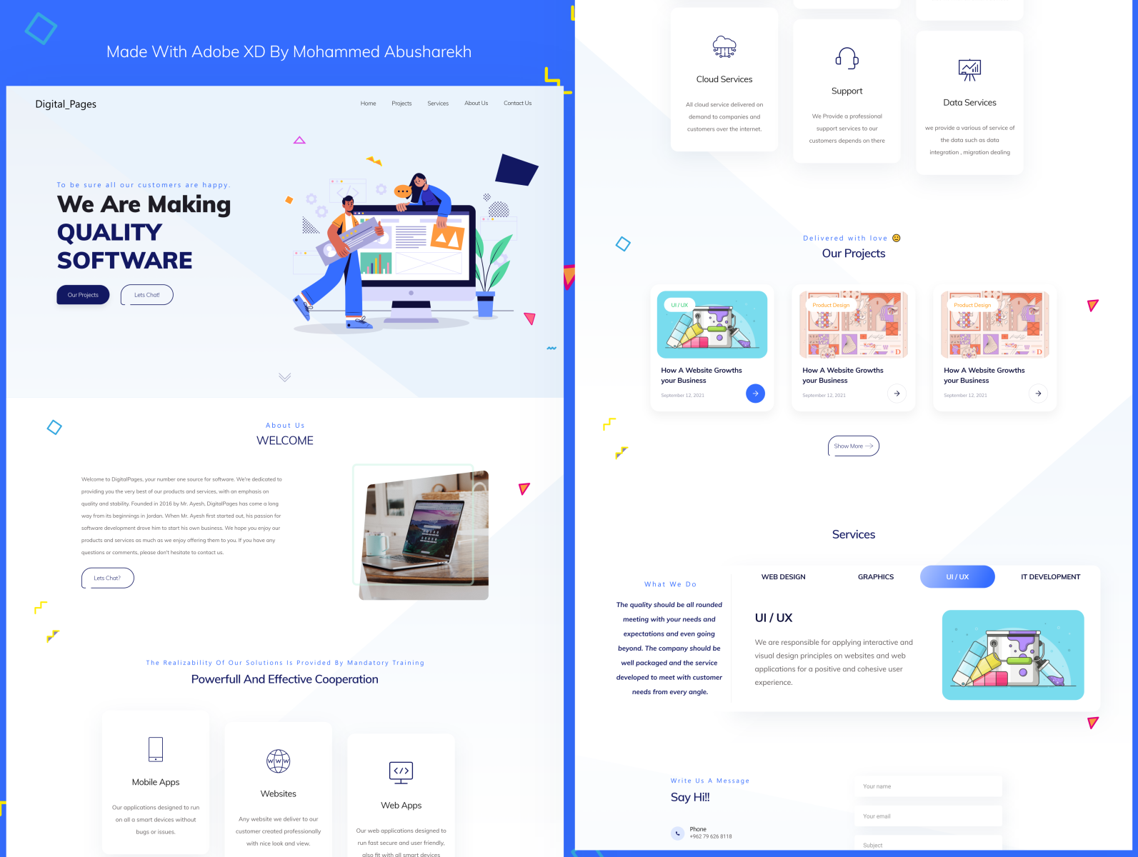Digital Pages IT company landing page by Mohammed AbuSharekh on Dribbble