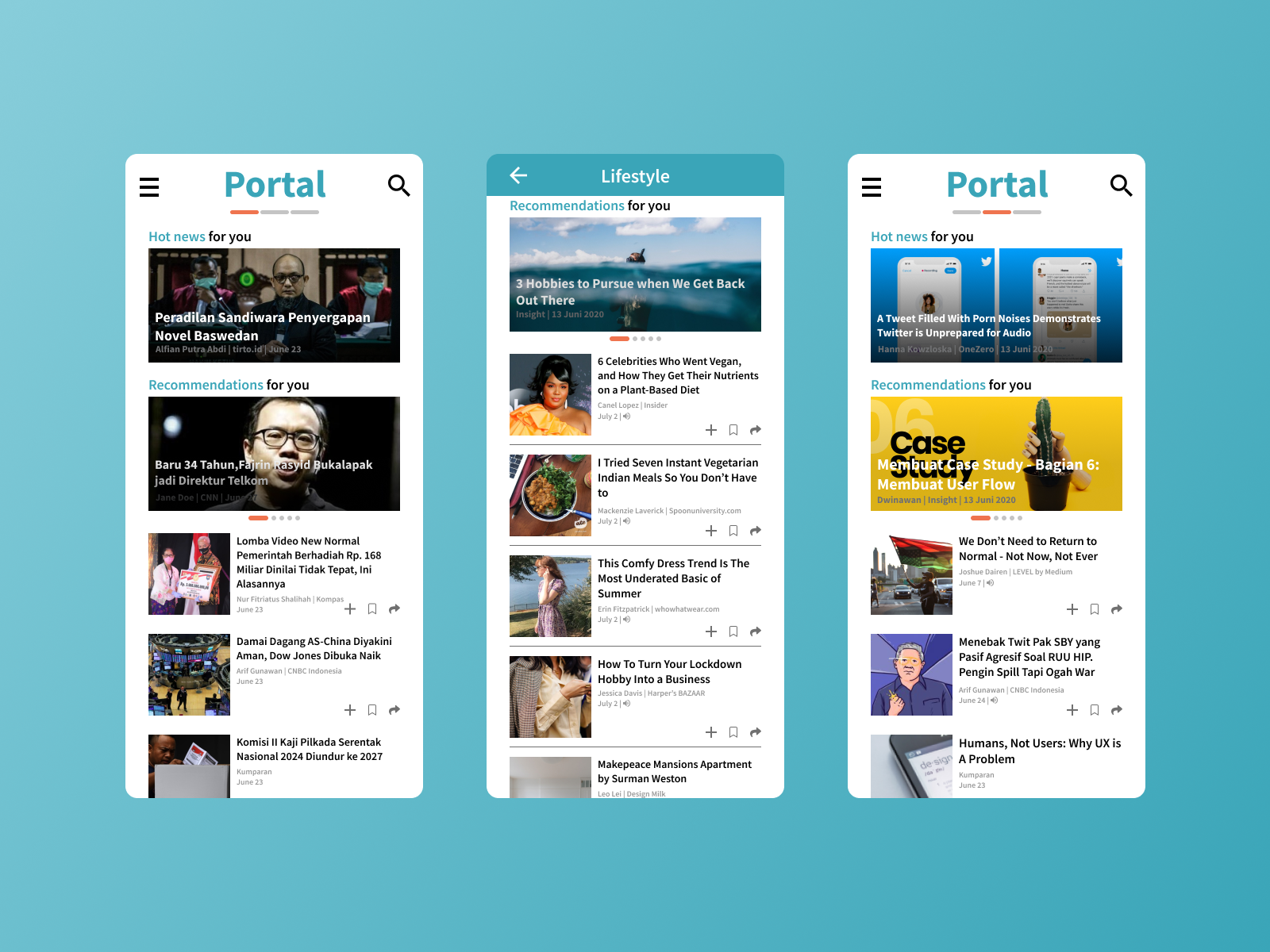 News Aggregator UI/UX Design Case Study by Aryo Gilang Maudyansa on ...