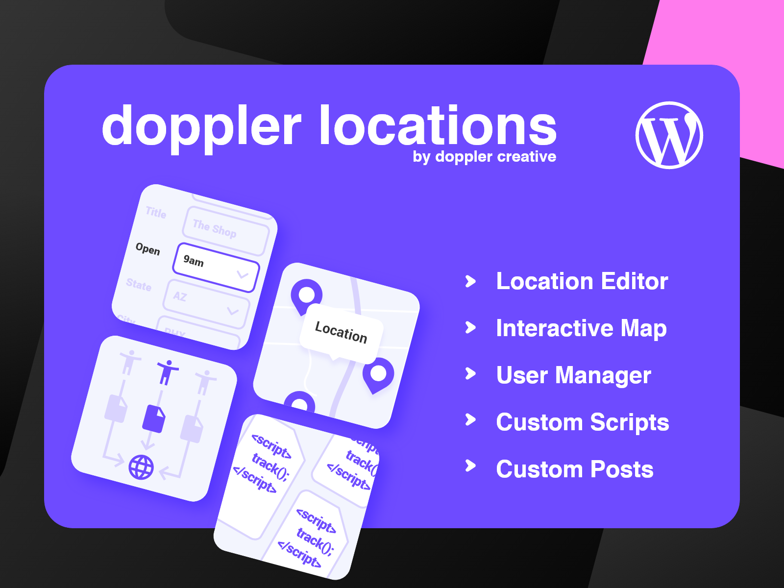 Doppler Locations WordPress Plugin by Jacob DeBenedetto on Dribbble