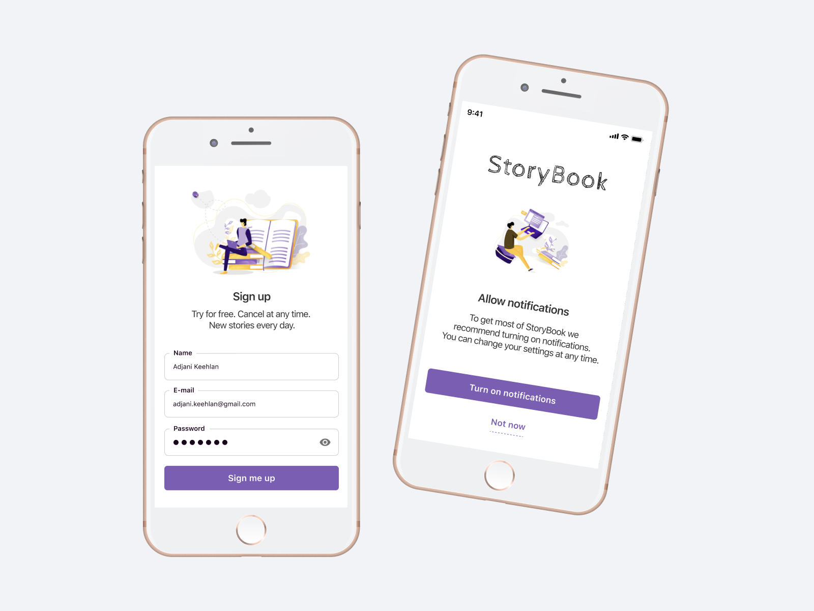 Mobile signup design by Emily on Dribbble