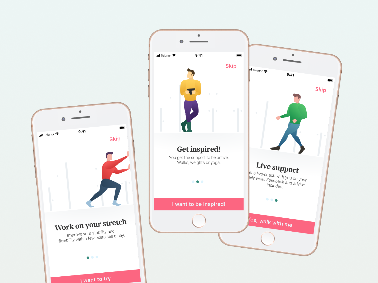 Splash screens for coaching app by Emily on Dribbble