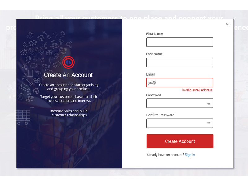 Create an Account, Sign up form by jacqueline on Dribbble