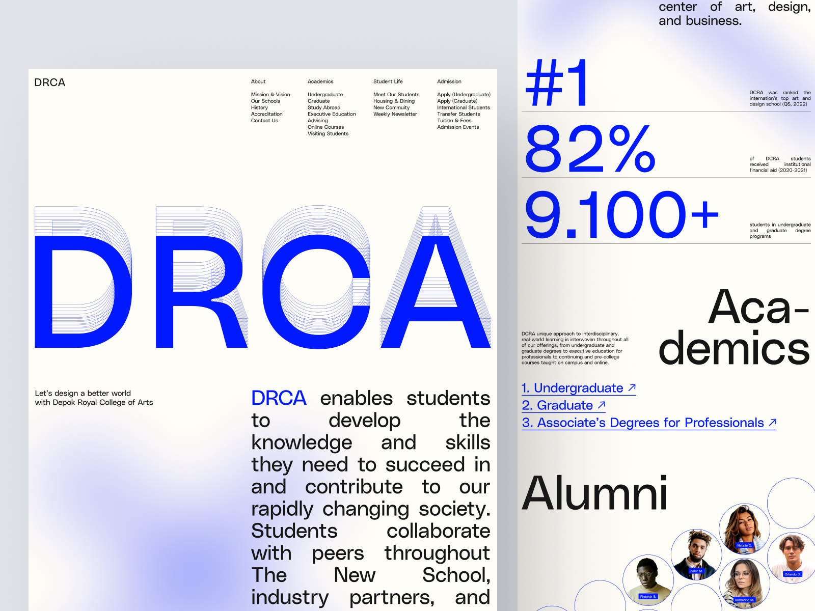 DRCA - Design College Landing Page by Rayfan Tio Saputro for Keitoto on ...