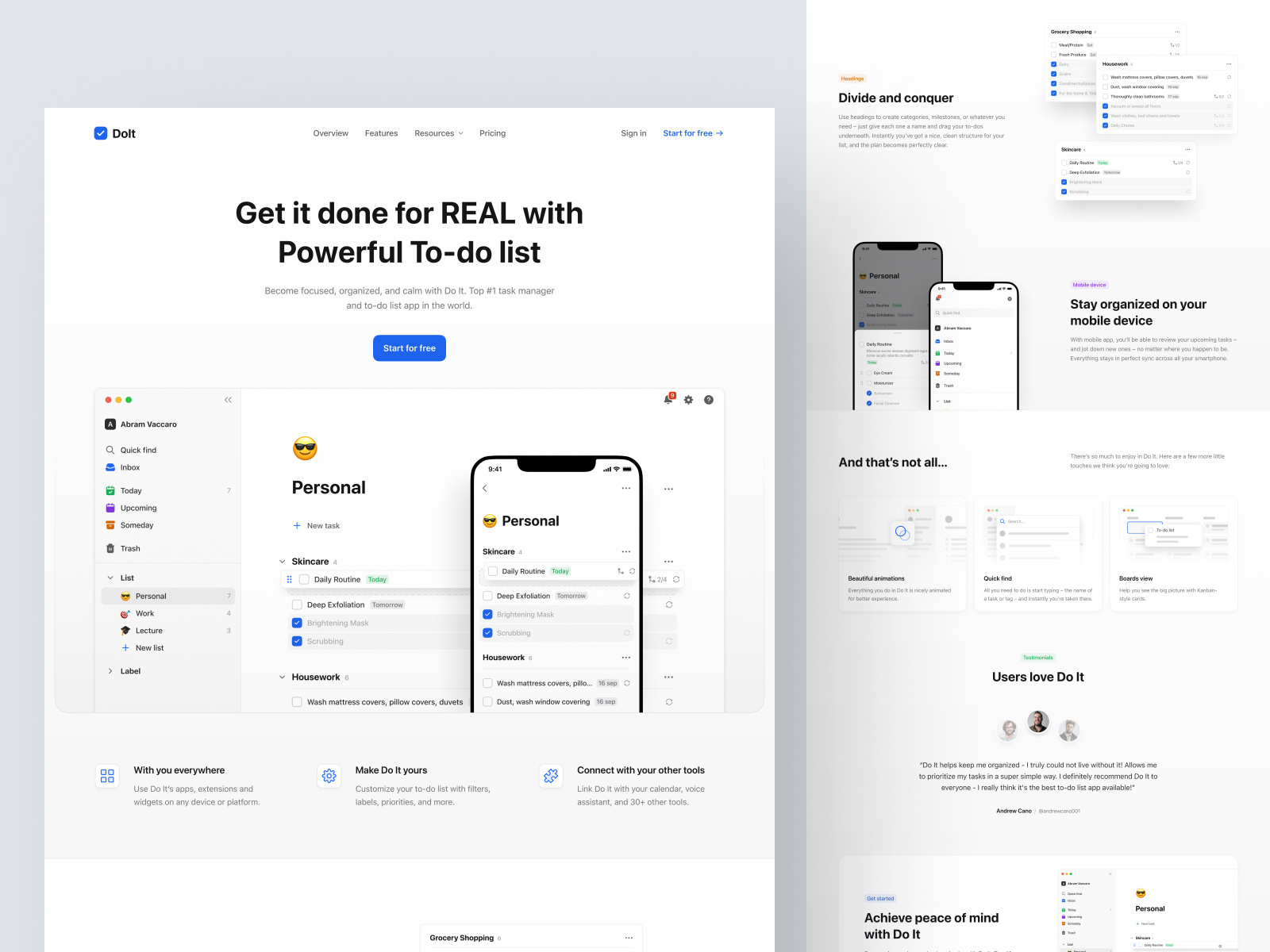 Do it - To Do List Landing Page by Rayfan Tio Saputro for Keitoto on ...
