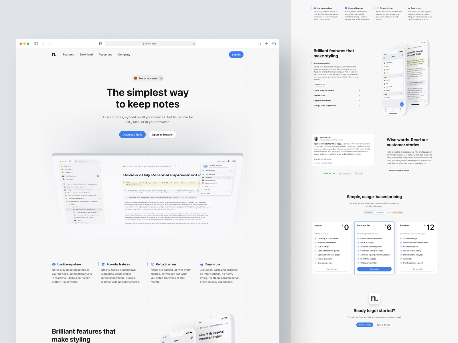 Nulis: Taking Notes Landing Page by Rayfan Tio Saputro for Keitoto on ...