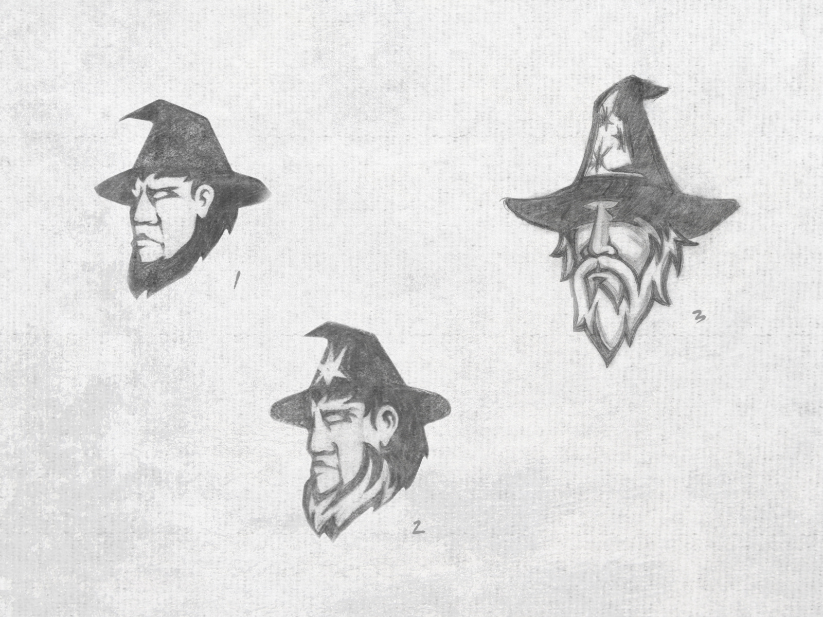 Three Floating Wizard Heads by Daren Guillory on Dribbble