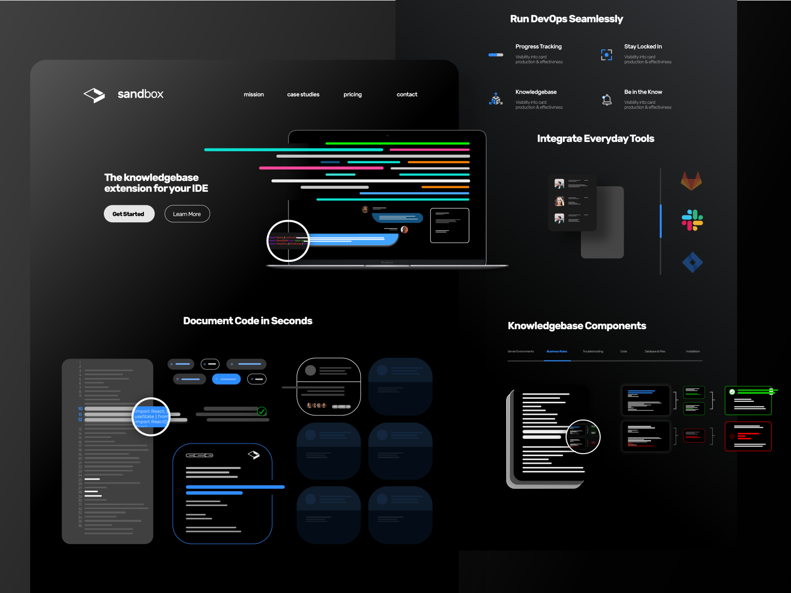 Sandbox | Landing Page (Dark UI) by Jordan Russ on Dribbble