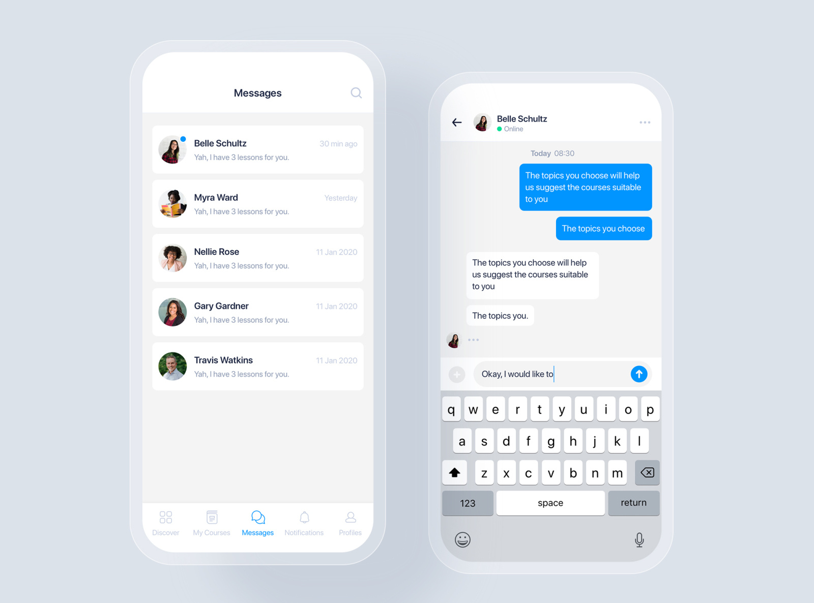 Messages - Online Course UI Kit by HoangPts on Dribbble