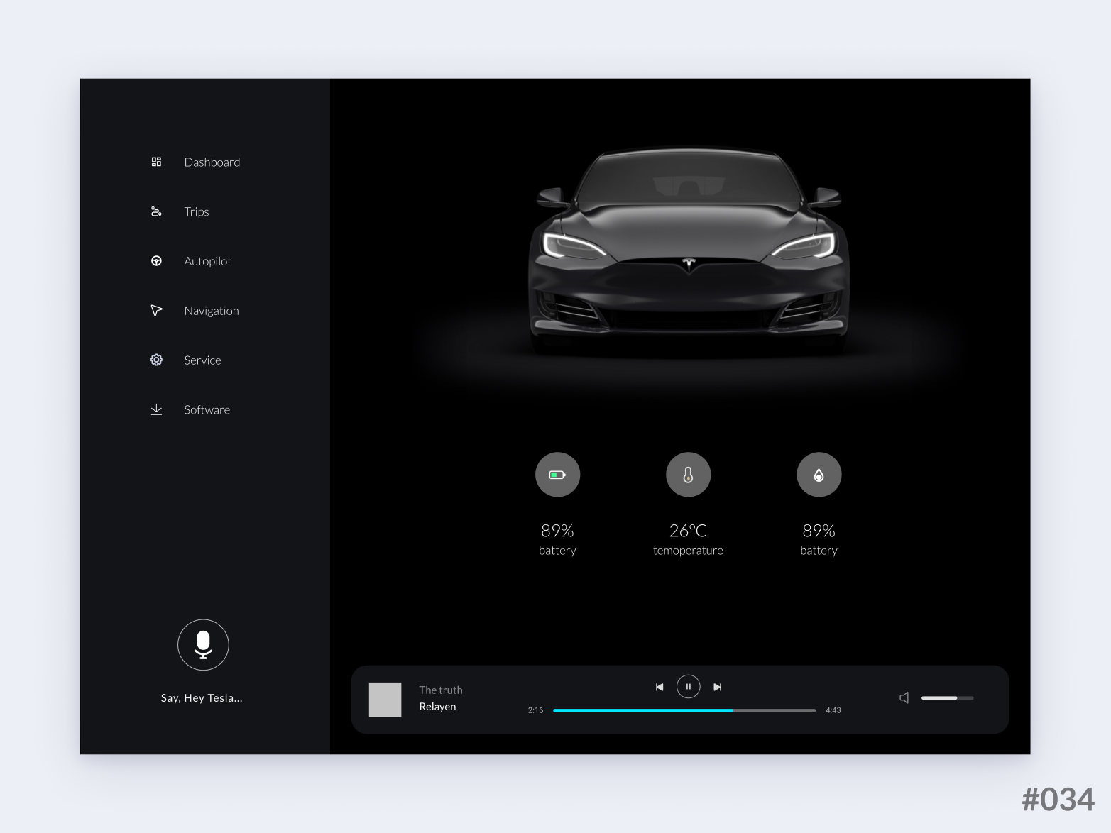 Daily UI #034 of 100 - Car Interface by Nick V M on Dribbble