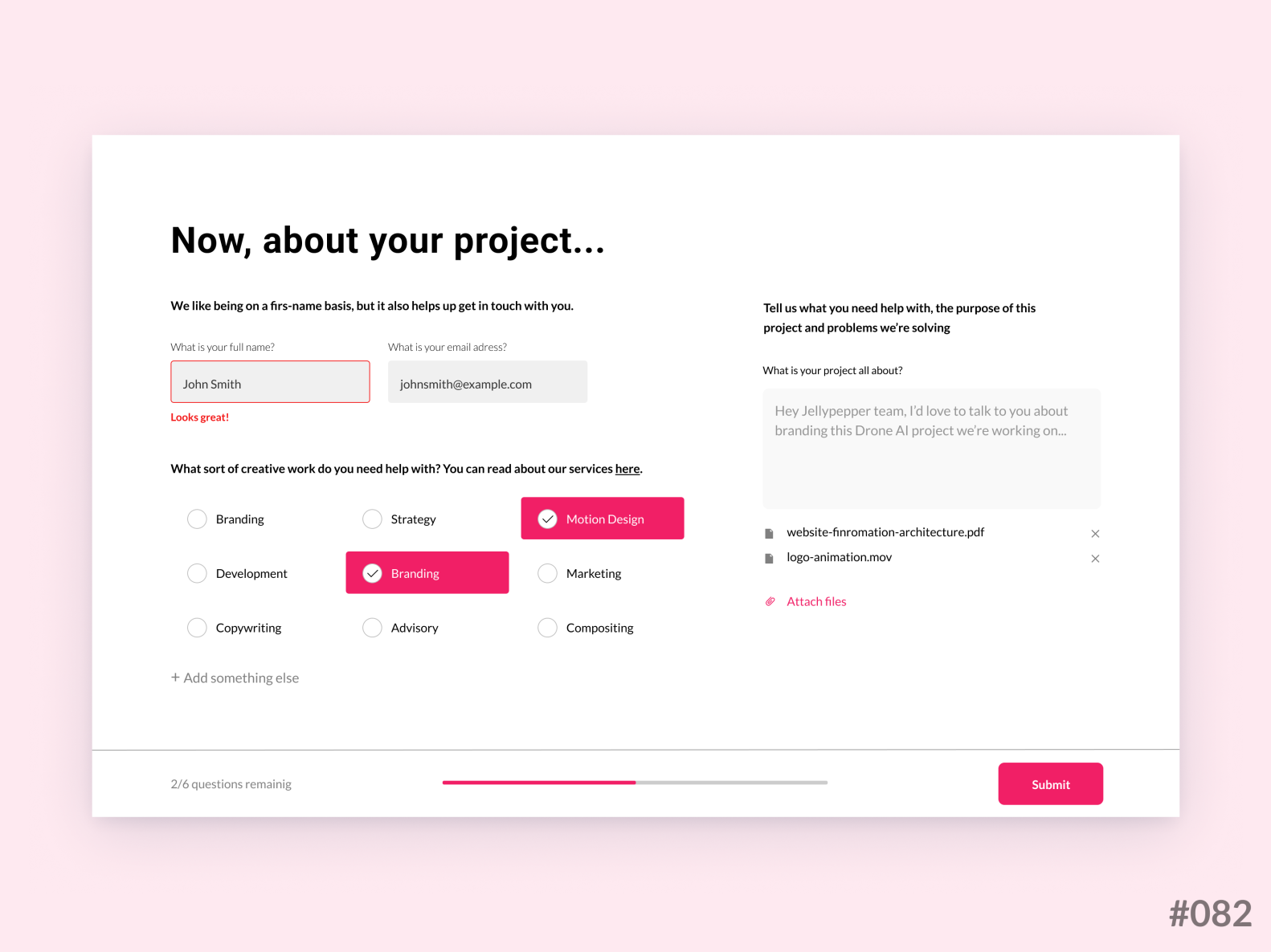 Daily UI #082 of 100 - Form by Nick V M on Dribbble